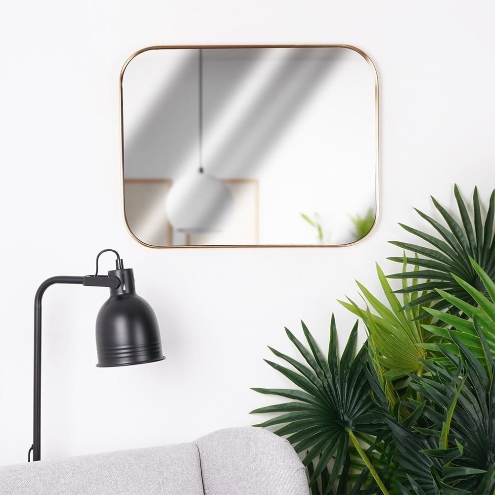 Lustro ścienne złote 45x35 cm - Bagażownia.pl