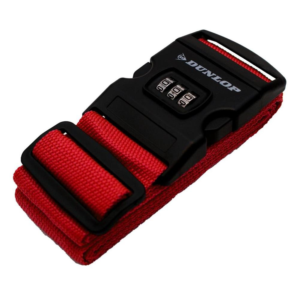 UNIWERSALNY PAS ZABEZPIECZAJĄCY DO WALIZKI SPINAJĄCY NA SZYFR DUNLOP 200x5CM CZERWONY ...